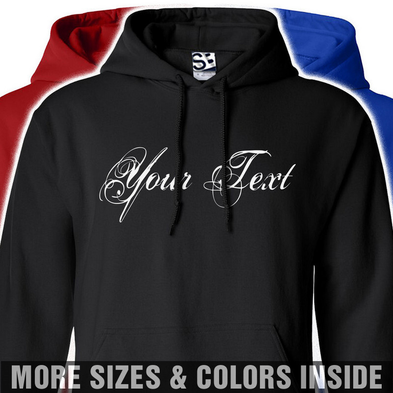 Custom Distressed Script HOODIE Personalized Cursive Grunge Text Font ...