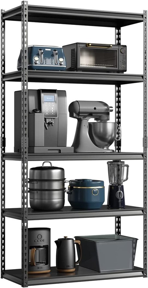 Heavy Duty Muscle Rack Garage Steel Storage 5 Shelf Adjustable Shelves ...