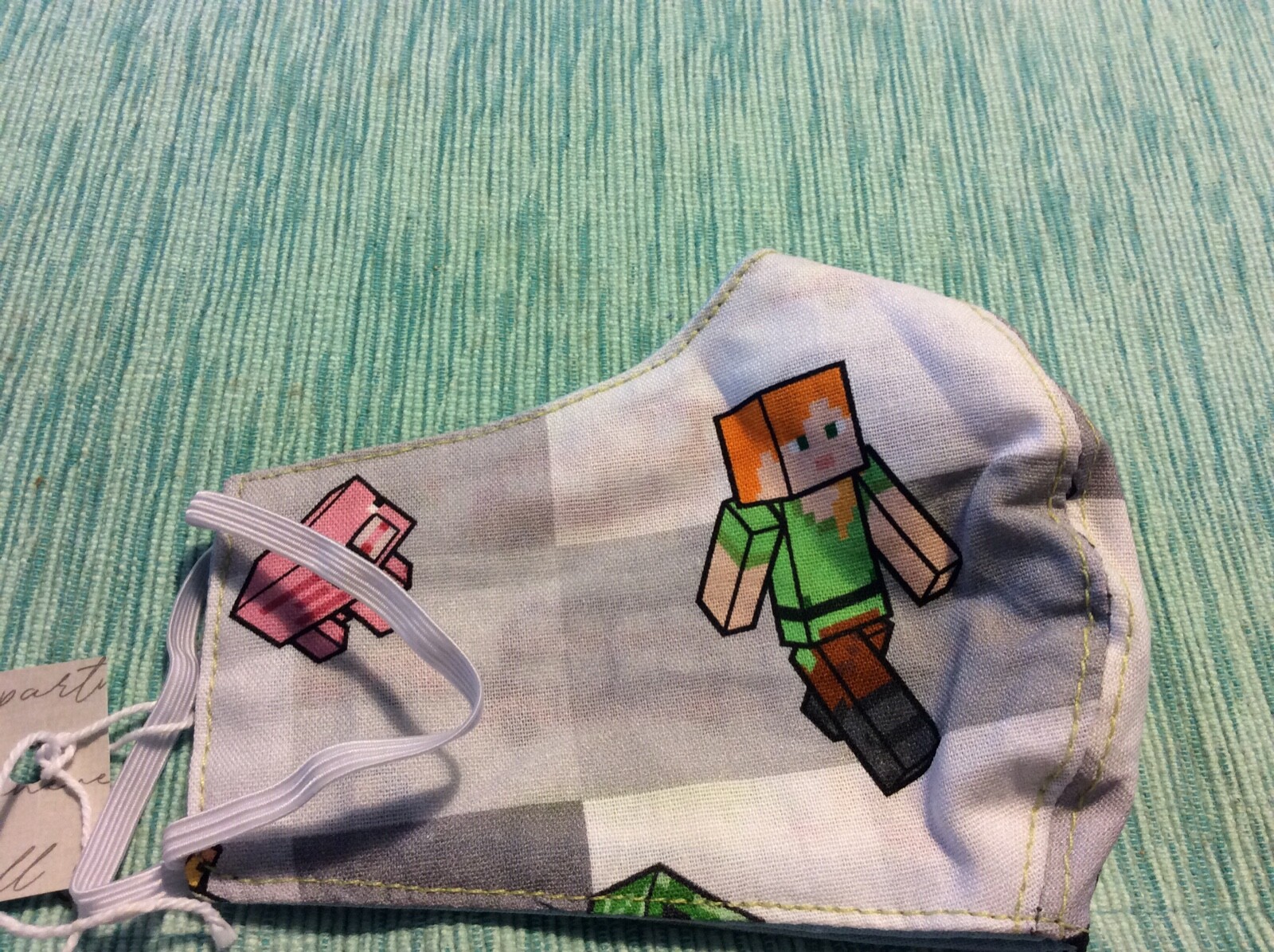 Face masks - Minecraft grey, large kids | eBay