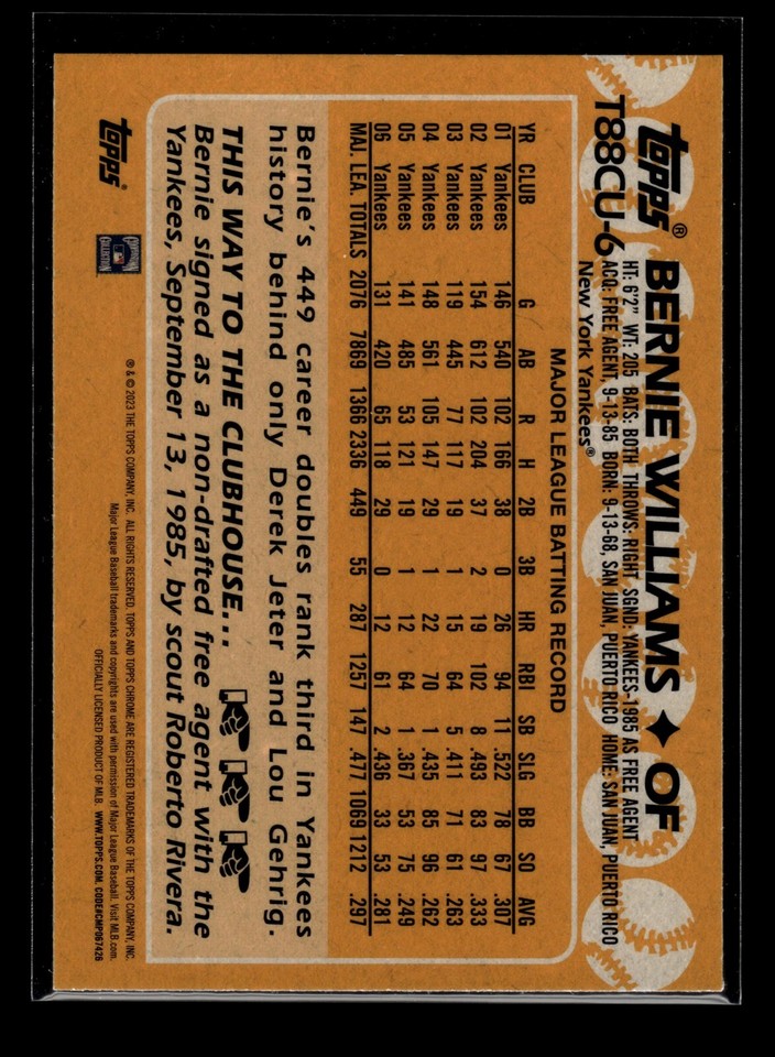 2023 Topps Update 88 Topps Baseball Ch CHROME #T88CU-6 Bernie Willi ...