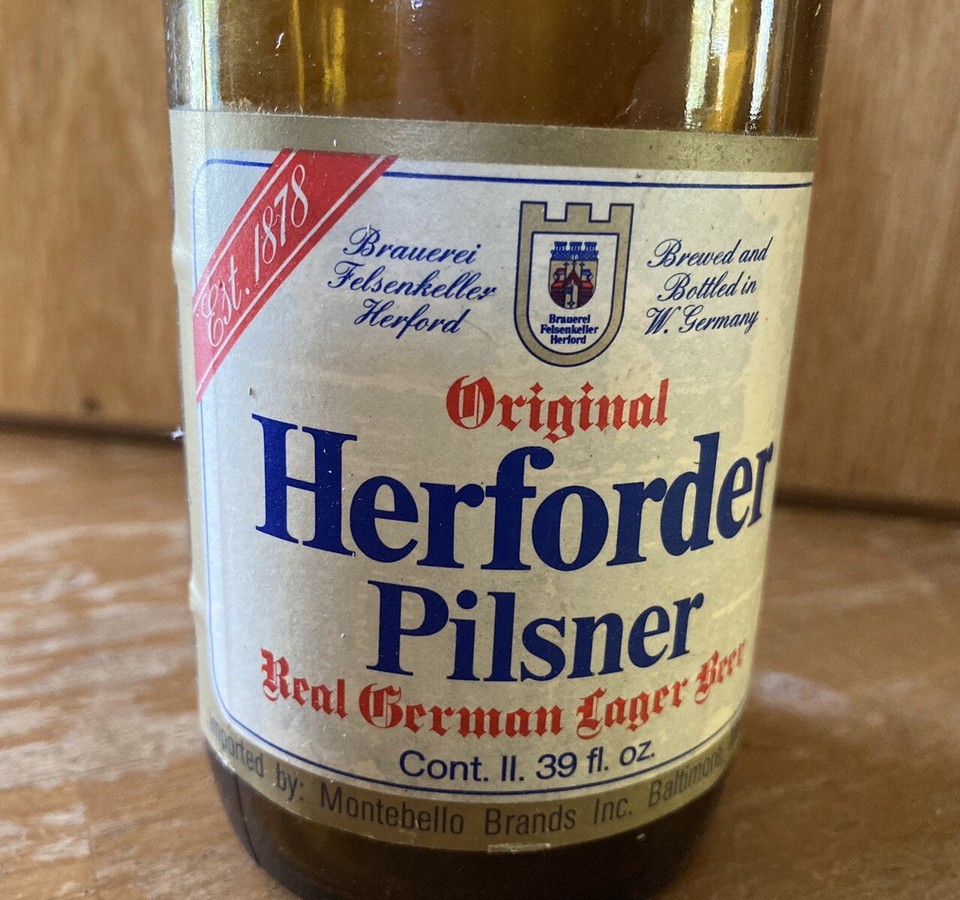 VTG 80s Herforder Pilsner German Lager Beer Brewed In West Germany No ...
