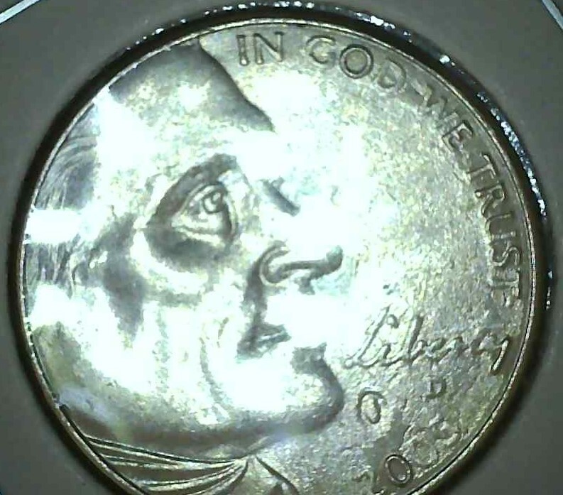 2005 Nickel Struck Thru Dropped Letter/Number Error "0" Extremely Rare ...