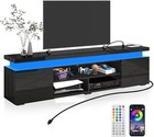 LED TV Stand for 85"TV, High Gloss Entertainment Center w Storage ...