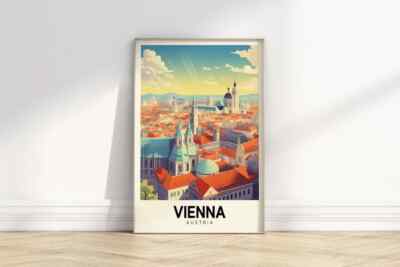 Retro Vienna Travel Wall Art poster Choose your Size | eBay Australia