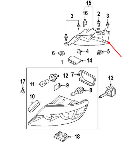 NEW AUDI Q7 4L RIGHT HEADLIGHT BRACKET 4L0941614 2009OEM NO DUTY TO 🇺🇸 ...