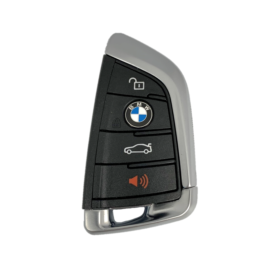 OEM BMW Keyless Remote Fob + UNCUT Key Insert 4B Black OEM BMW N5F ...