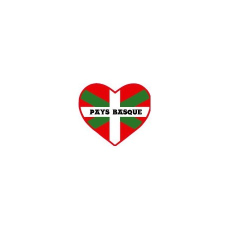 Autocollant coeur pays Basque sticker 8 cm | eBay