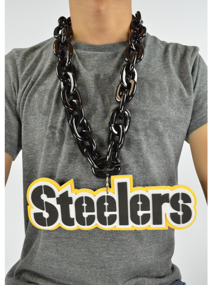New NFL Pittsburgh Steelers Gold Color Fan Chain Necklace Foam | eBay