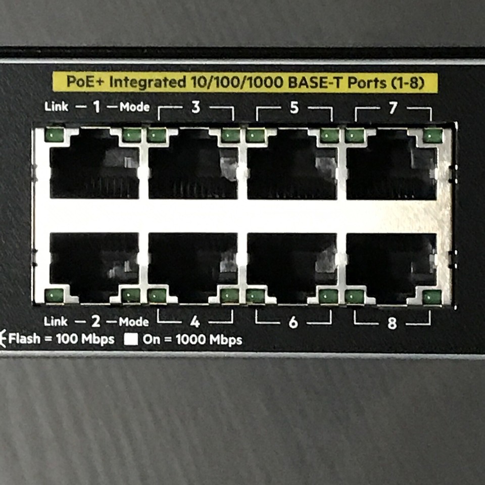 HPE Aruba 2530-8G-PoE+ 8 ports Gigabit Switch J9774A | eBay