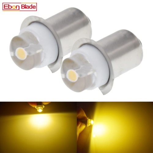 2 X Warm White P13.5S LED Flashlight Bulb DC 3V-15V for Maglite Ryobi ...