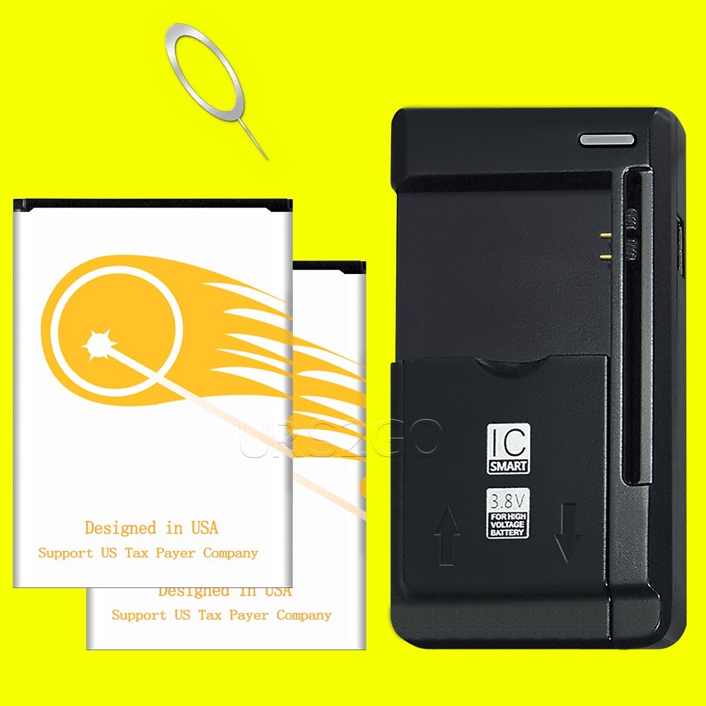 2x 2300mAh Battery Universal Charger & Pin for Tracfone Alcatel Raven ...