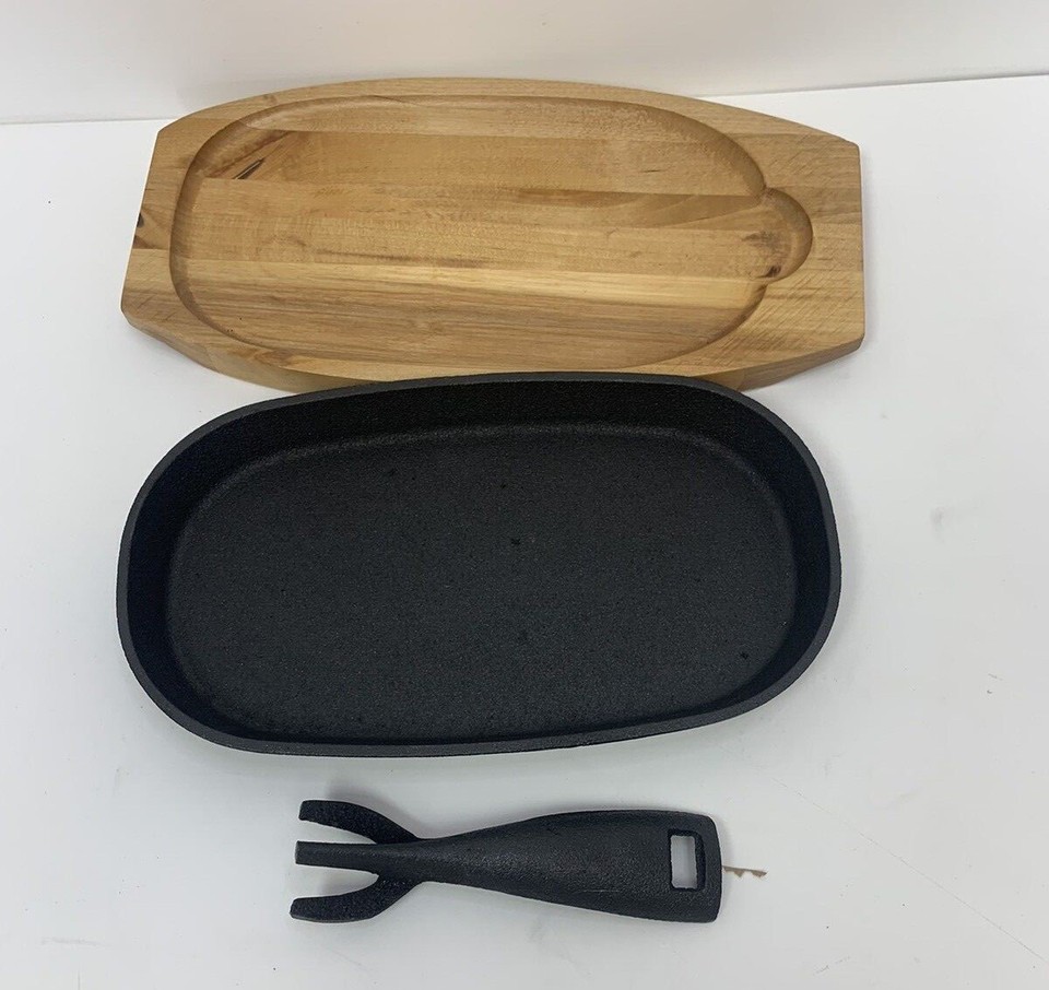Ooni Uuni Cast Iron Series Sizzler Pan With Wooden Board Removable ...
