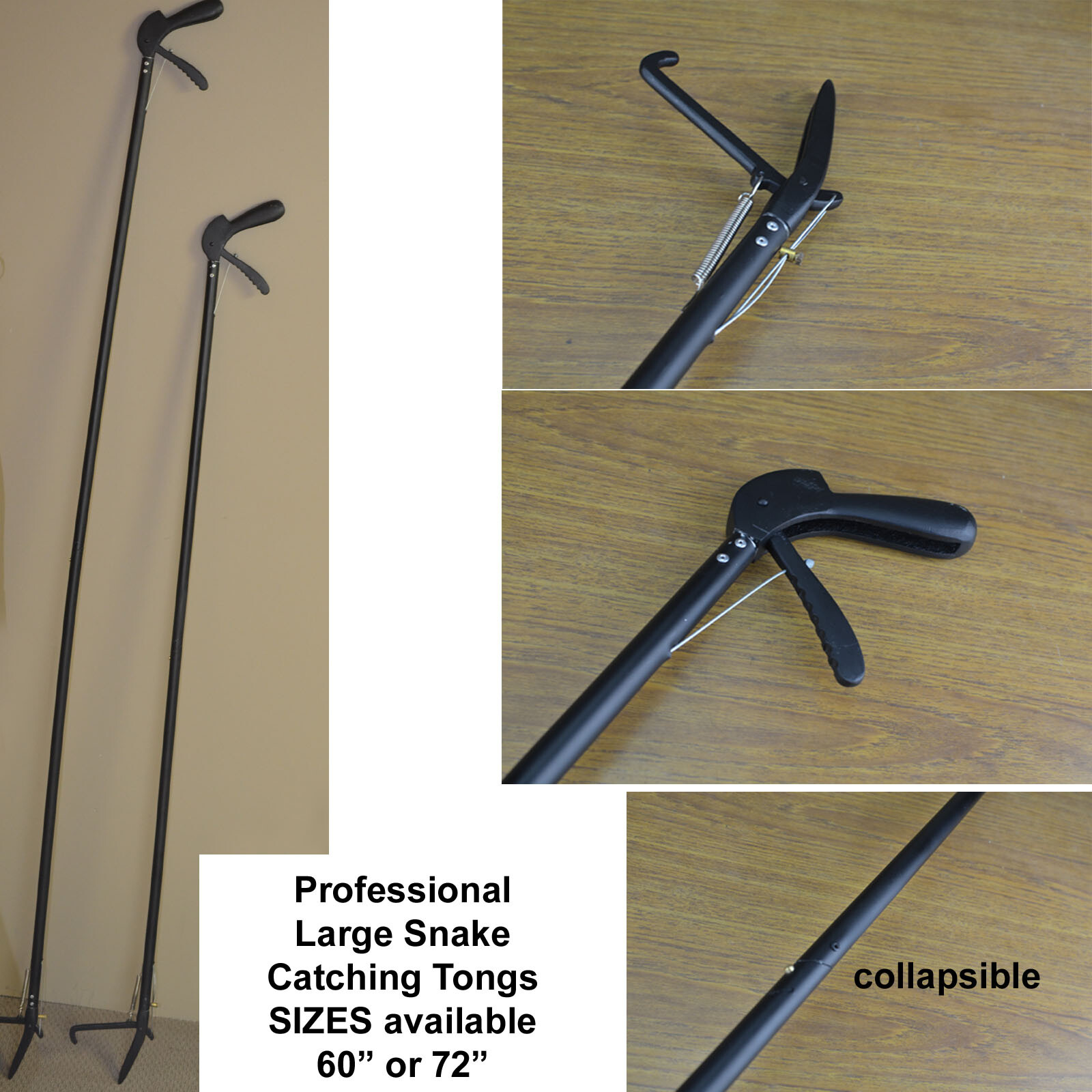 60 or 72 inches Aluminum Alloy Professional Snake Catching Tongs Snake ...