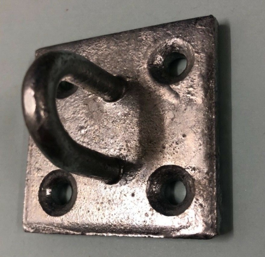 50mm x 50mm (2" x 2"), Ring/Hook/Staple On Plate, Galvanised, Heavy ...