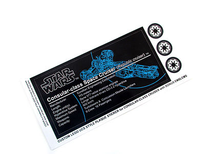 CUSTOM UCS STYLE PLAQUE STICKERS for Set 7665 CONSULAR CLASS SPACE ...