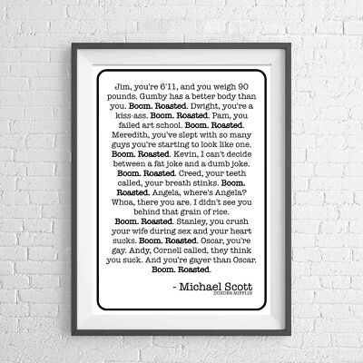 The Office - Michael Scott - Roasted - Quote TV Show Poster Print Sizes ...