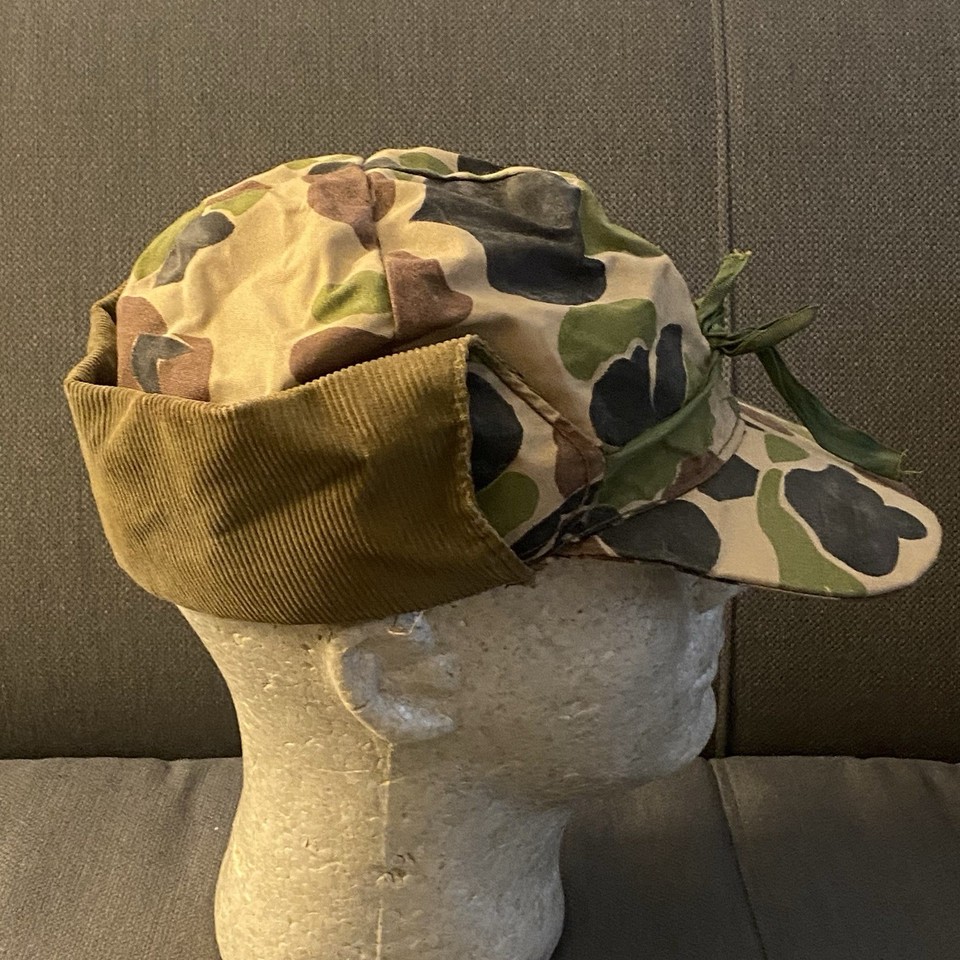 Vintage LL BEAN Insulated Camo Hunting Cap with Ear Flaps Size Small 21 ...