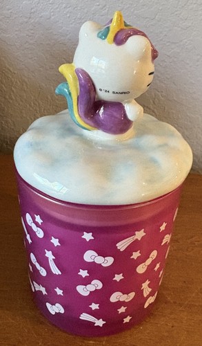 BLUE SKY HELLO KITTY UNICORN TOPPER Jar Candle Double Wick Cotton Candy ...