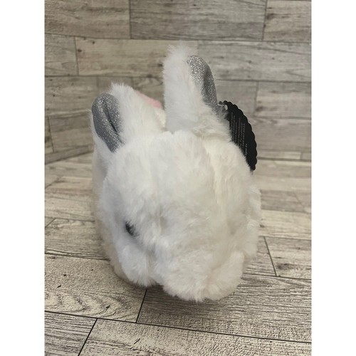 2020 FAO Schwarz White Bunny Rabbit Pink Pom Pom 8” inch Stuffed Animal ...