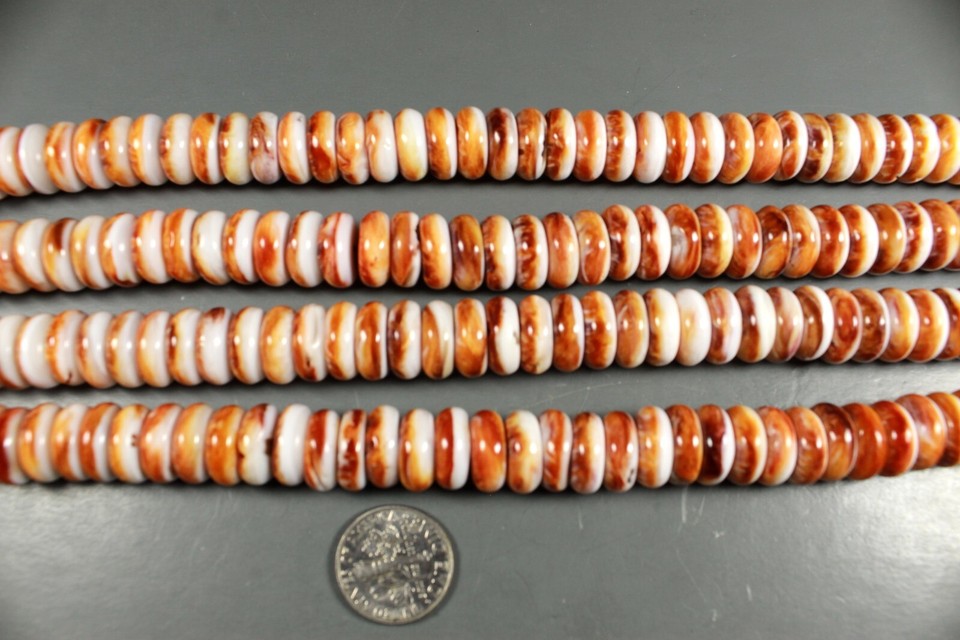 Spiny Oyster 12mm Rondelle Orange Beads 16" strand Temporary Strand | eBay