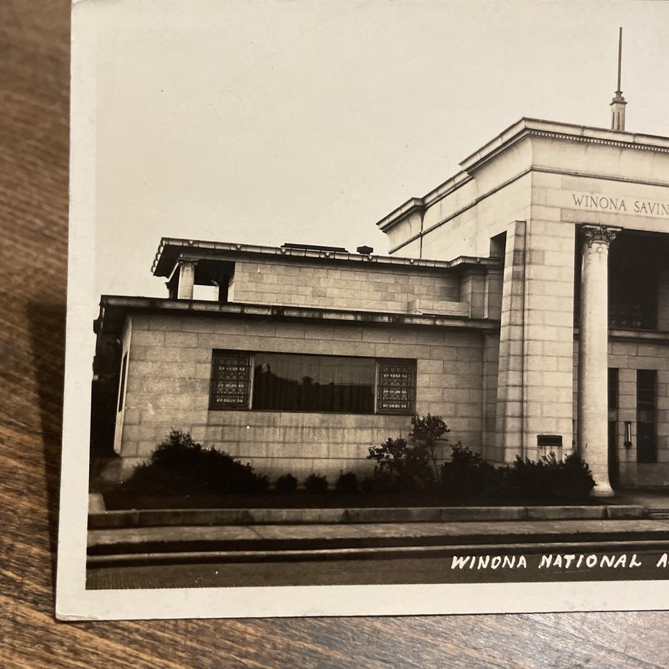 c.1920 Winona National Savings Bank WINONA MN MINNESOTA RPPC POSTCARD ...