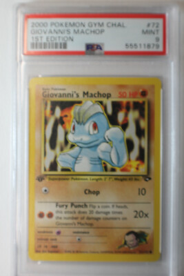2000 POKEMON GYM CHALLENGE 72 GIOVANNI'S MACHOP 1ST EDITION PSA 9 MINT ...