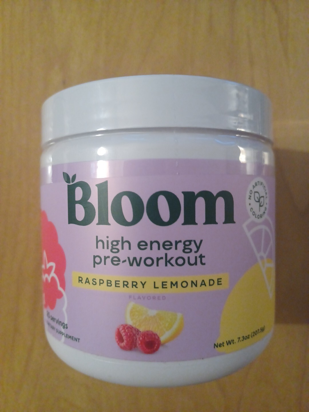 Bloom Nutrition High Energy Pre-Workout, Raspberry Lemonade, 25 Servings