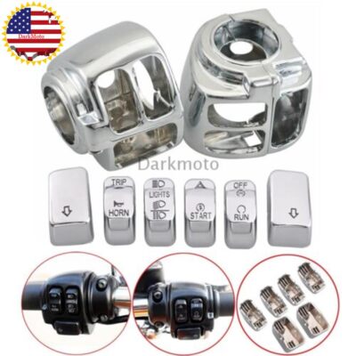 For Harley Softail Dyna Switch Housings Cover 6x Chrome Hand Control ...