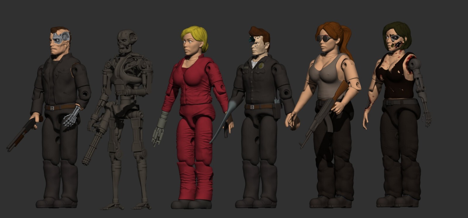 Terminator 6 Figure Set 3.75 O-ring Action Figures | eBay