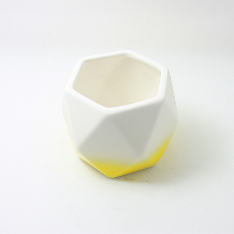 Mini Hexagon Ceramic Succulent Planter Pot Flower Porcelain Pot Plant ...
