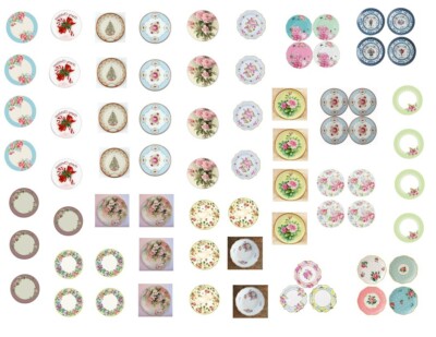 Dollhouse Miniature Decals 1:12 Scale Plates | eBay