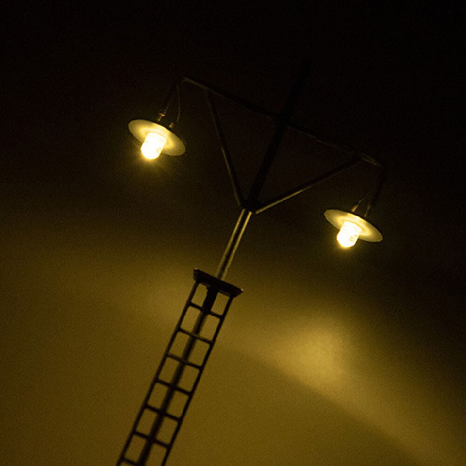 4/8PCS HO-Scale LED Yard Light Model Train Railroad-Street station Lamp ...