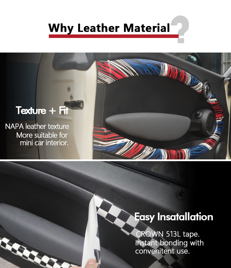 Car Door Panel Leather Sticker for MINI COOPER R55 R56 R57 R58 R59 ...