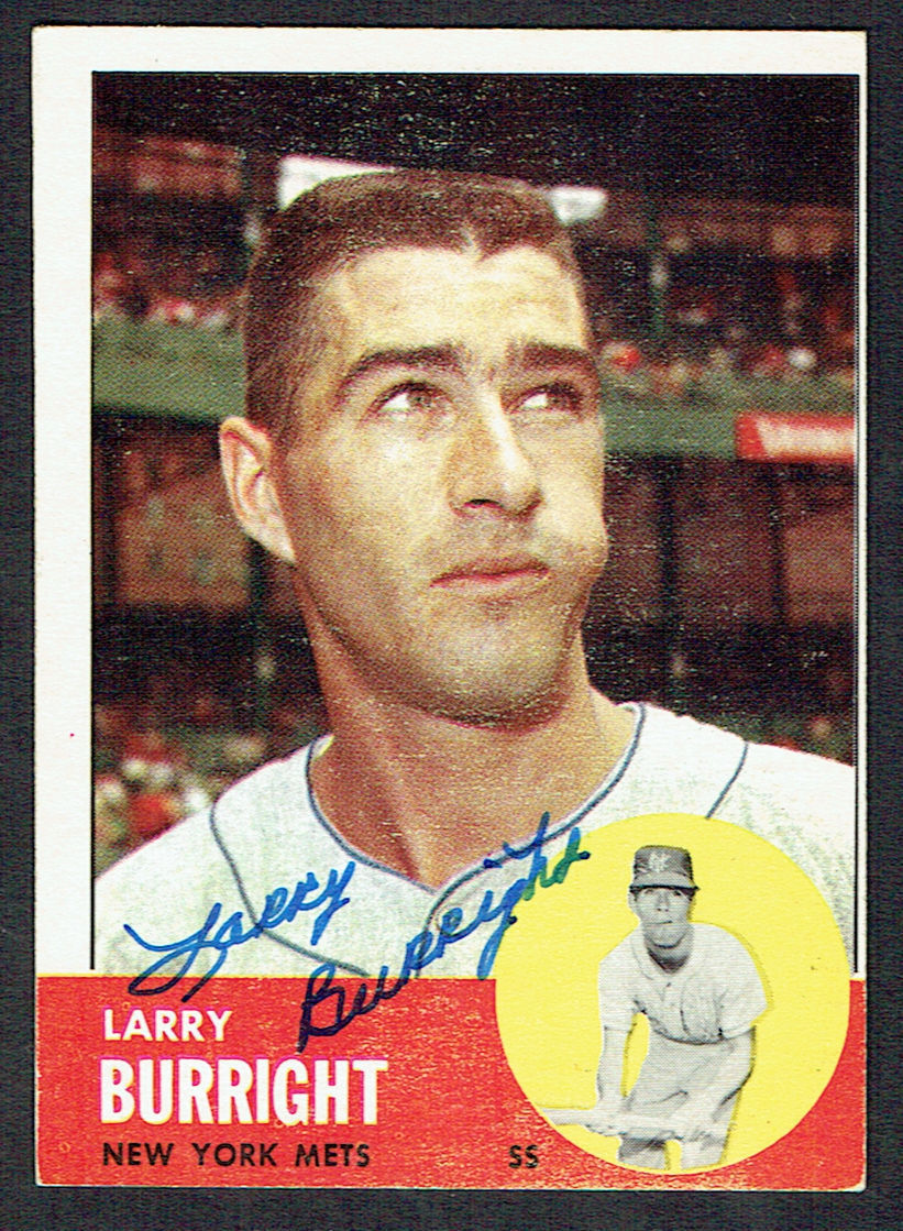 Larry Burright #174 signed autograph auto 1963 Topps Baseball Trading ...