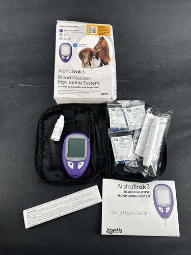 AlphaTRAK 3 Pet Blood Glucose Monitoring Kit for Cats & Dogs New Open ...