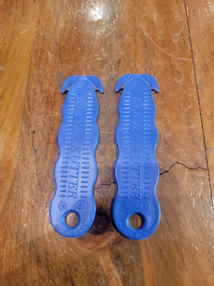 Klever Kutter Yellow Or Blue Safety Box Cutter Disposable 4 3/4” Length ...