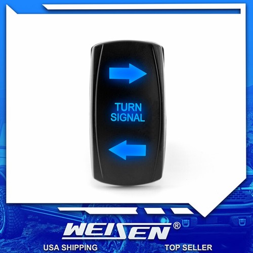 WEISEN ATV UTV Off Road Turn Signal Rocker Switch Blinker SPDT Blue LED ...