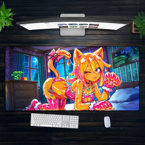 Glossy Neko Shiny Girl Waifu Anime Desk Mat Mouse Pad Gaming | eBay