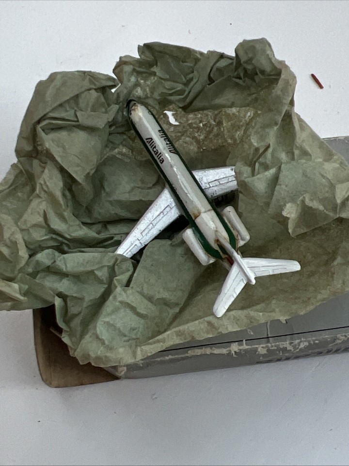 Vintage Schuco Fly Alitalia Airline Model Plane In Original Box DC-9-30 ...