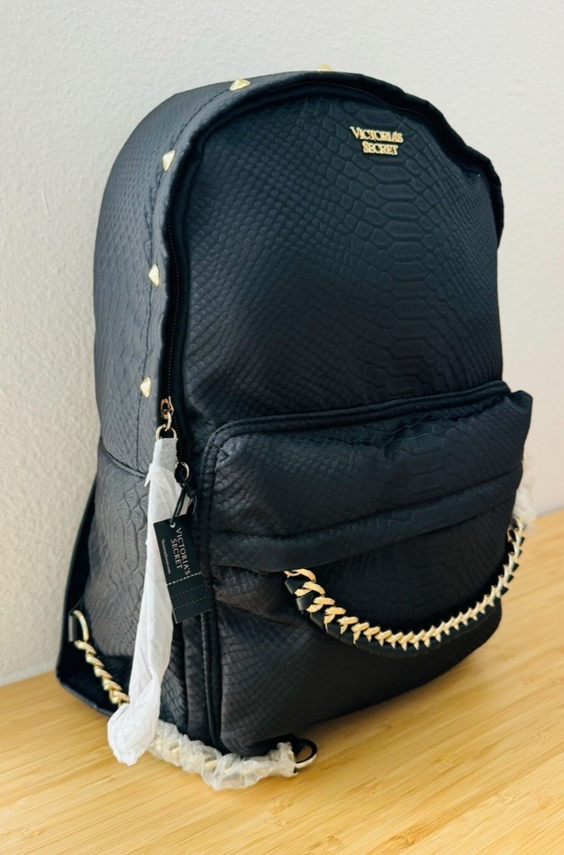 Victoria's Secret Nylon Python Stud City Backpack Black | eBay
