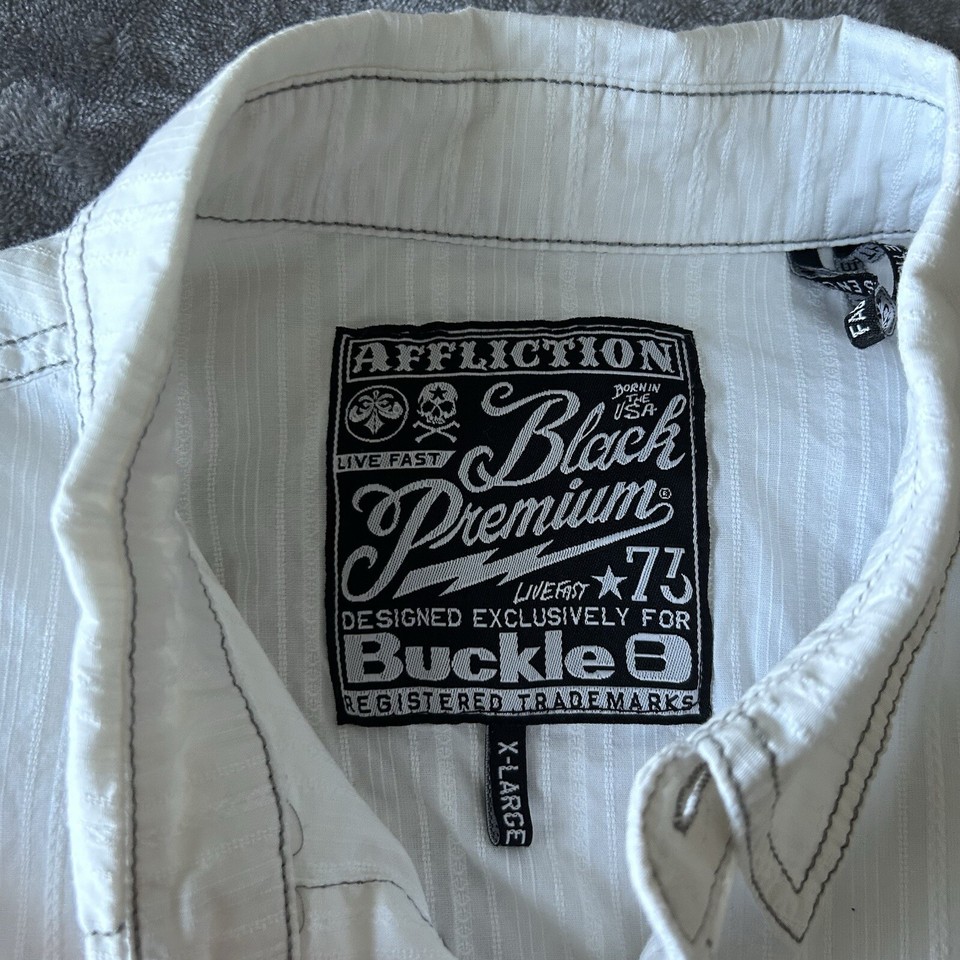 Affliction Black Premium Live Fast Men's XL White Long Sleeve ...