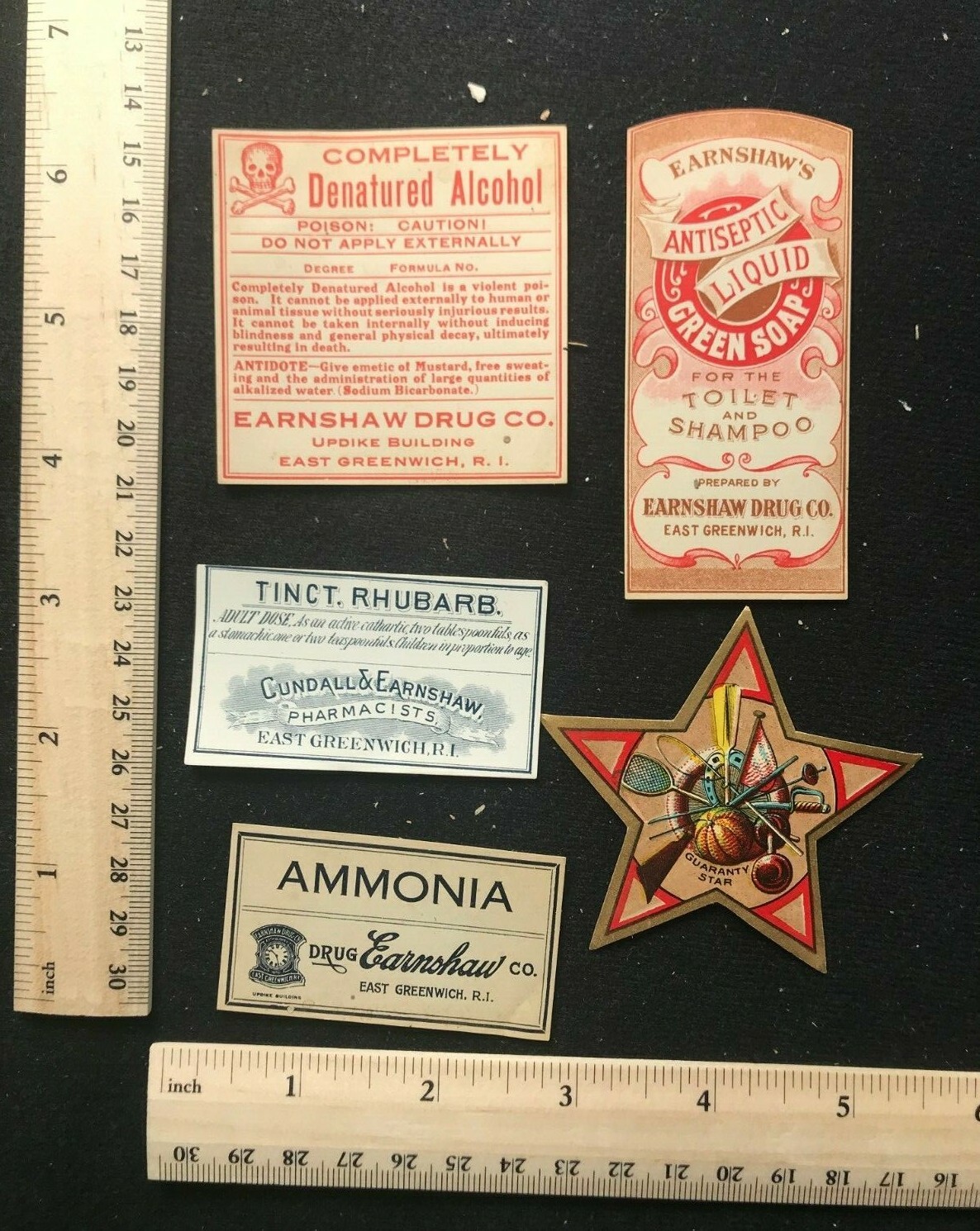 Lot of 5 PATENT MEDICINE LABELS - 1890s - Druggist / Pharmacy | eBay