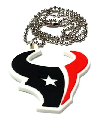 HOUSTON TEXANS PENDANT 21" CHAIN LOGO SOFT PLASTIC NEW LICENSED NFL ...