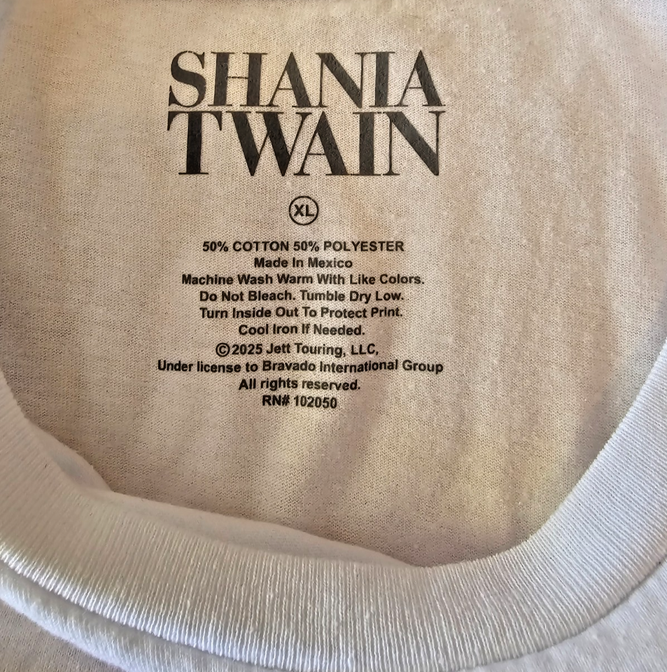 Shania Twain "Lets Go Girls" White Graphic T-Shirt Size XL-2025 | eBay
