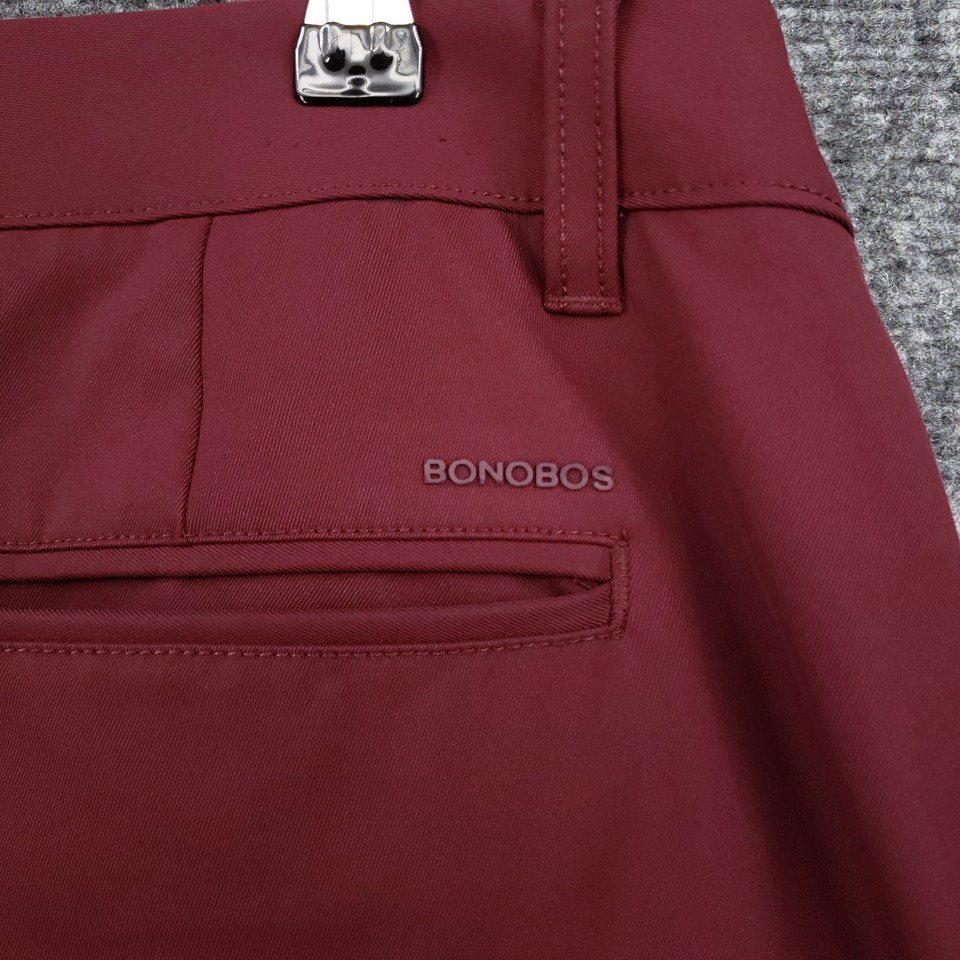Bonobos Golf Pants Mens 34x34 Red Slim Fit Chino Flat Front Performance Trouser | eBay