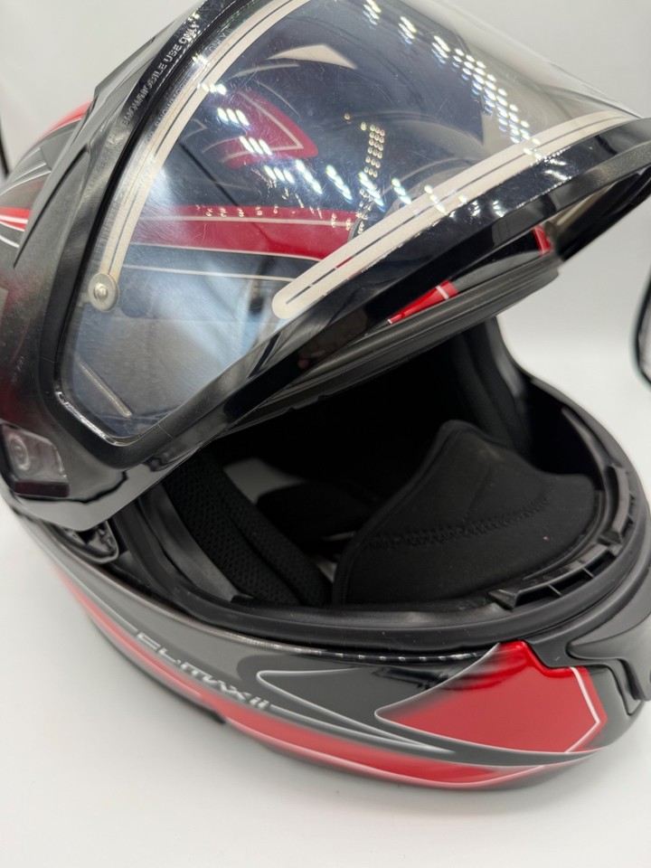 HJC Blue tooth ready large red and black snowmobile helmet | eBay