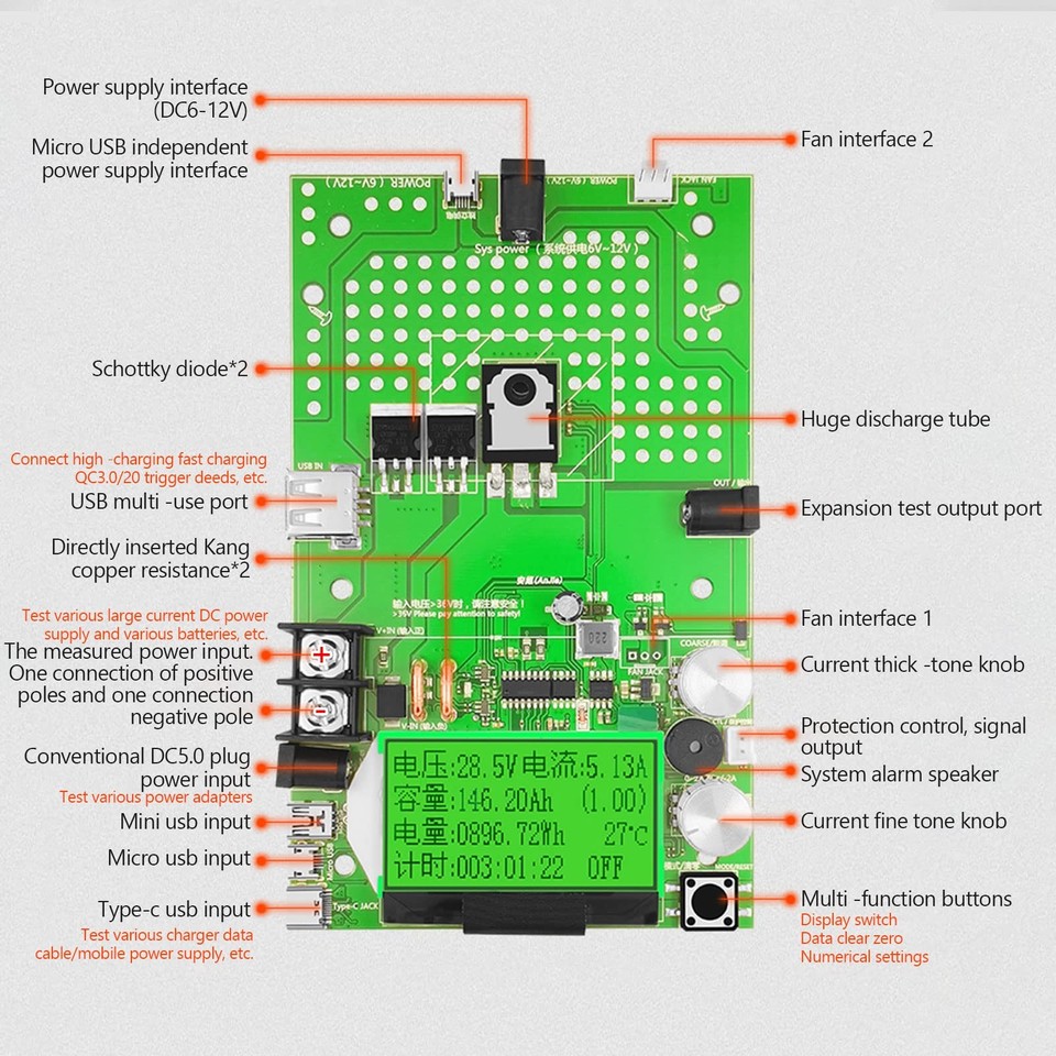 Electronic Load Tester - USB Load Tester 150W 200V 20A Resistor ...