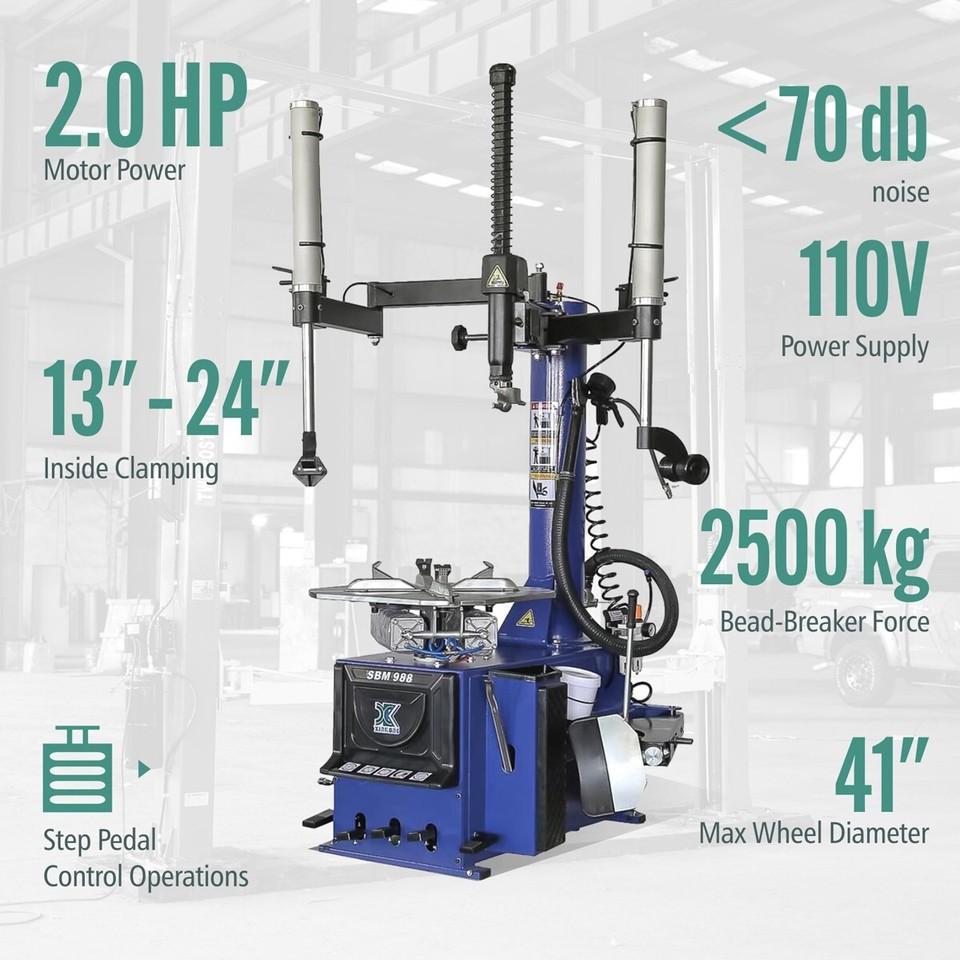XK 988 Auto Tire Changer Wheel Changer Machine 110V with Auxiliary Arm ...
