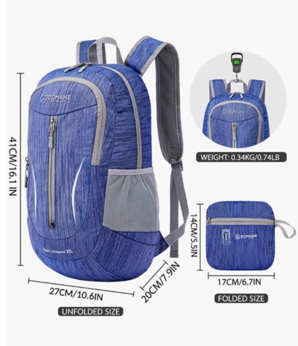 ZOMAKE 25L Ultra Lightweight Packable Backpack | eBay