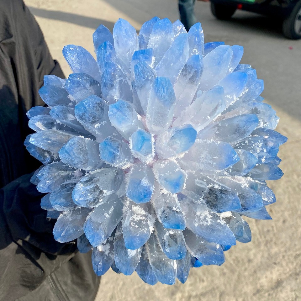 11LB New find sky blue phantom quartz crystal cluster mineral sample ...
